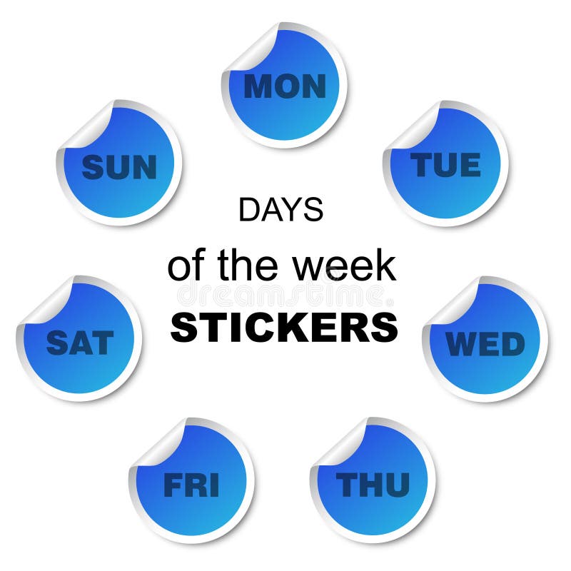 Days of the week stickers stock vector. Illustration of everyday - 60075669