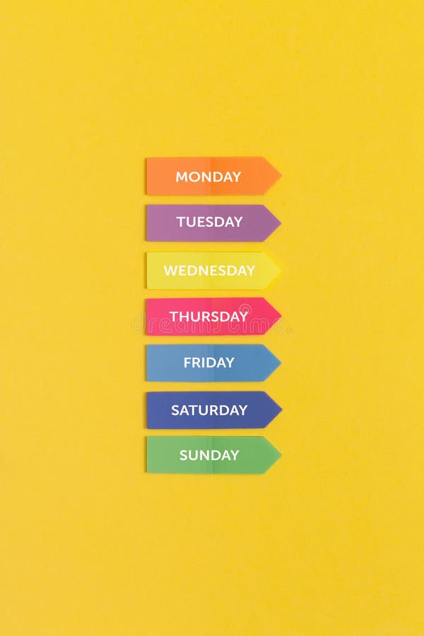 Days of the Week Sticky Notes Stock Image - Image of reminder, sign ...