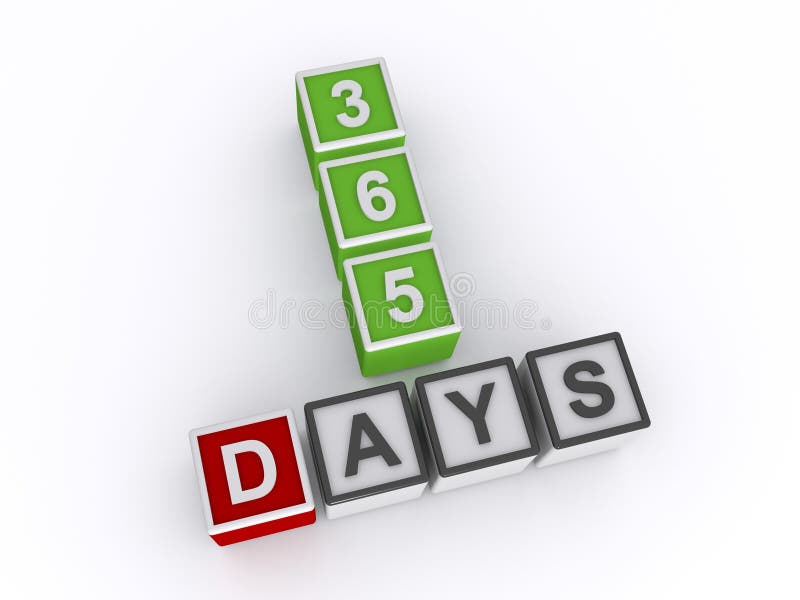 365 Days Word Block on White Stock Illustration - Illustration of ...