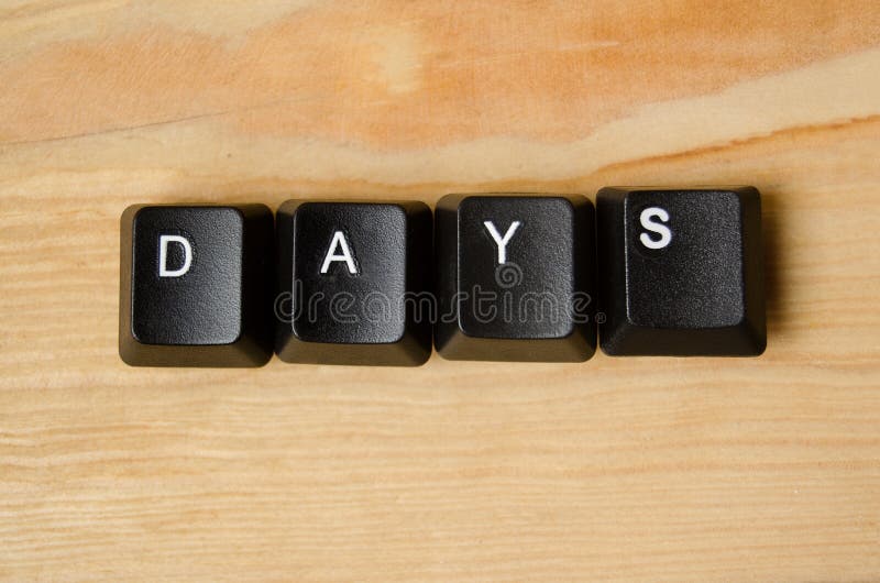 Word days spelled on dice stock photo. Image of letterpress - 122392436