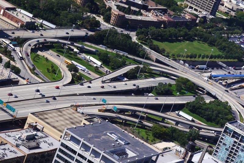 Daytime Aerial Expressway View Of Chicago Picture. Image: 5843891