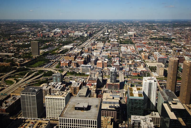 Daytime Aerial View Of Chicago Stock Photo - Image of congestion ...