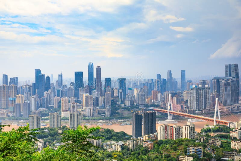 Architectural Landscape and Skyline in Chongqing Stock Image - Image of ...