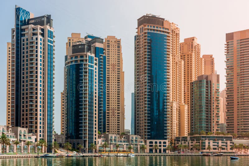 Daytime Cityscape of Dubai, Modern Architecture of Dubai Marina Area ...