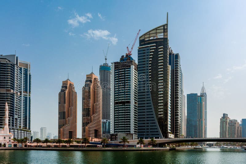 Daytime Cityscape of Dubai, Modern Architecture of Dubai Marina Area ...