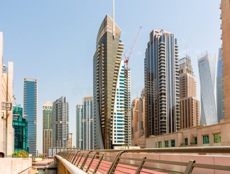 Daytime Cityscape of Dubai, Modern Architecture of Dubai Marina Area ...