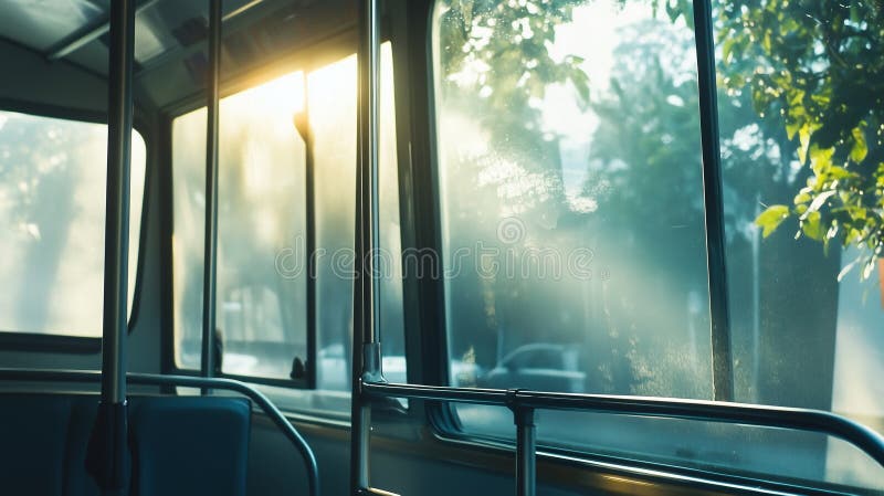 Daytime Commute: City Bus on the Road with Natural Light Stock Photo ...