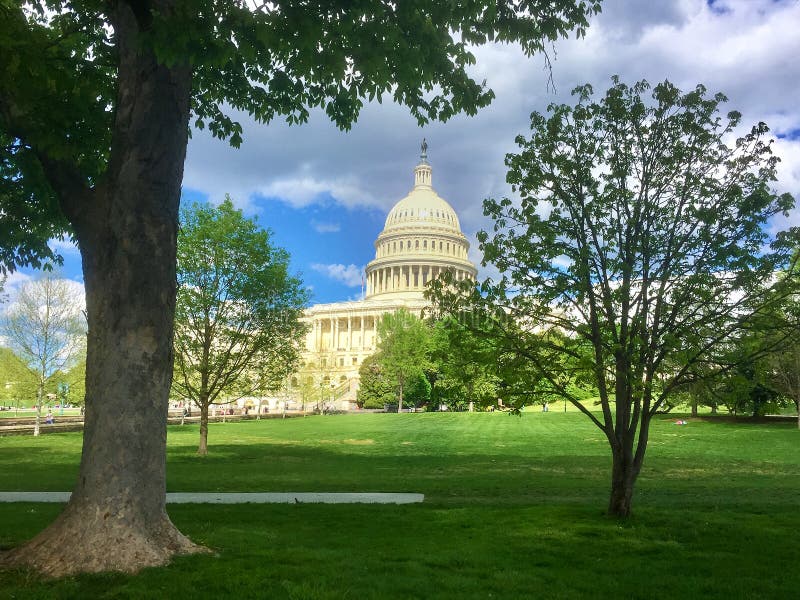 Daytime Landscape US Capitol Building Washington DC Stock Photo - Image ...