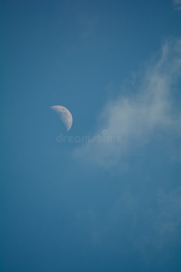 Daytime moon stock image. Image of blue, white, lunar - 99698053