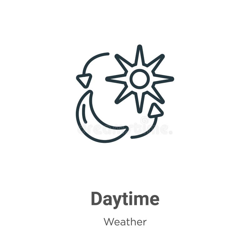 Daytime Outline Vector Icon. Thin Line Black Daytime Icon, Flat Vector ...