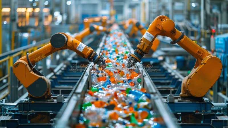 During the Daytime, Robots are Actively Sorting Plastic Bottles in a ...