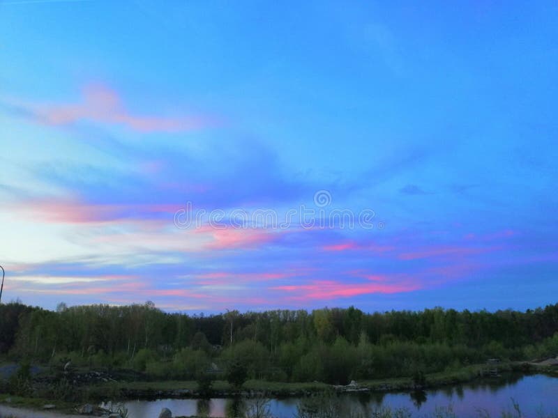 Daytime Sky with Unusual Colors Stock Image - Image of evening ...