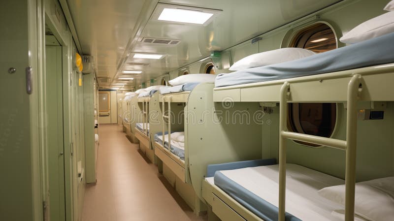 The daily Sleeping Area for Cabin Crew.AI Generated Stock Illustration ...