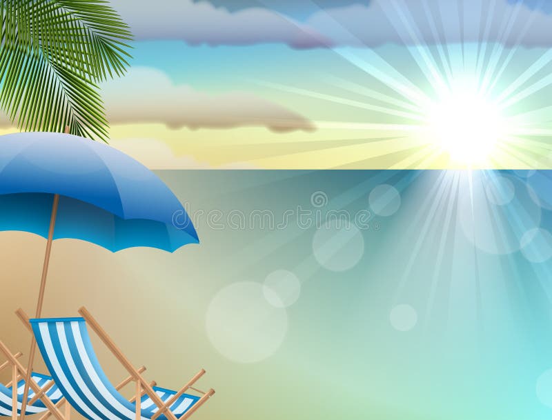 Daytime Summer Background on Beach Stock Vector - Illustration of print ...