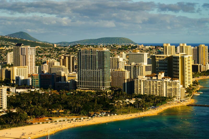 Daytime View Over Honolulu City Onboard Helicopter Editorial Stock Photo - Image of tourism ...