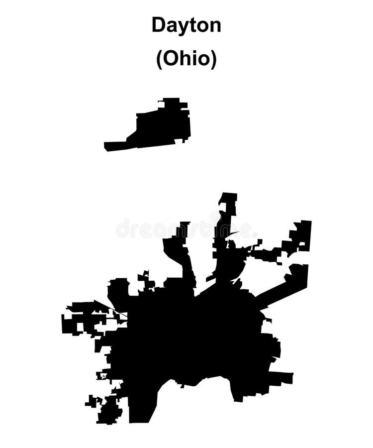 Dayton Outline Map Stock Illustrations – 100 Dayton Outline Map Stock ...