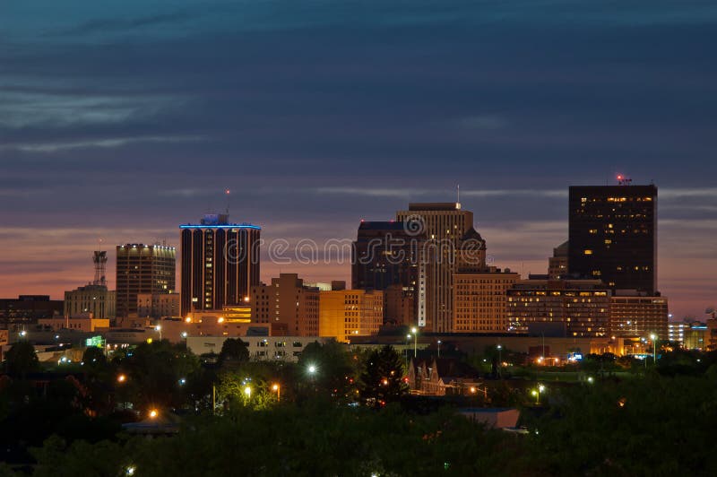 Dayton Ohio Skyline at Dusk Stock Photo - Image of city, skyline: 24253842