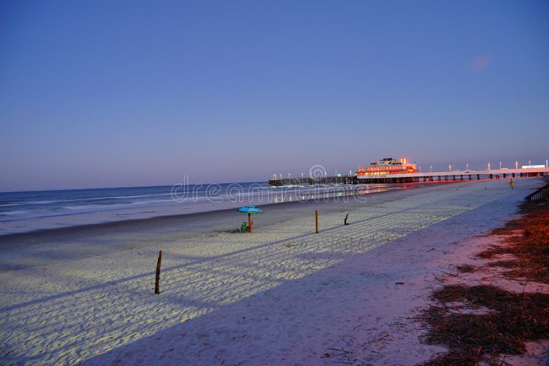 Daytona Beach Night Landscape Stock Image - Image of scene, landscape ...