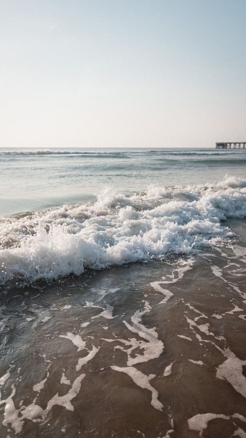 Daytona Beach Ocean Waves Washing on the Sandy Shore Stock Image ...