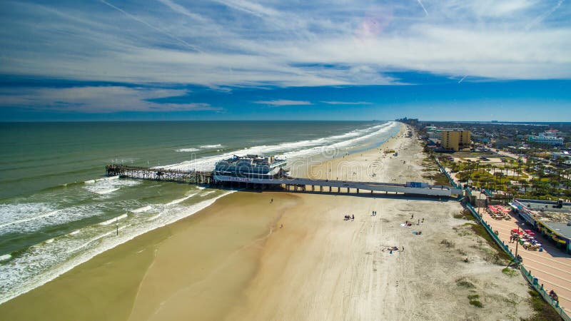 Daytona, Florida - Panoramic Aerial View of the Beautiful Daytona Beach ...