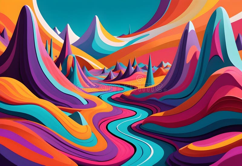 Dazzling, Amorphous 3D Structures in a Prismatic Color Scheme Stock ...