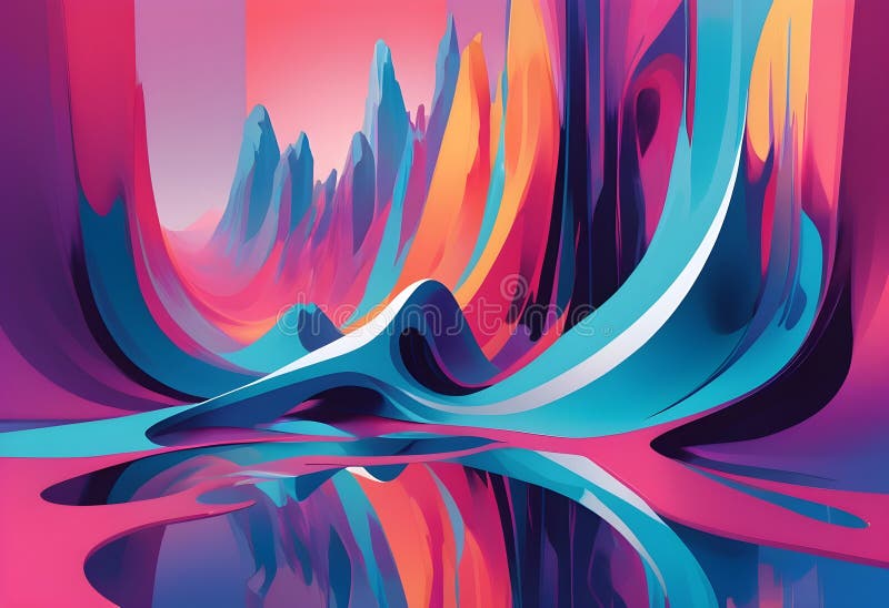 Dazzling, Amorphous 3D Structures in a Prismatic Color Scheme Stock ...