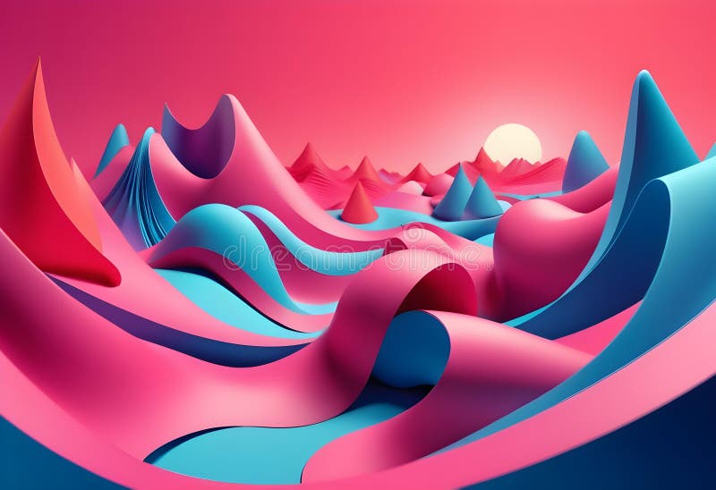 Dazzling, Amorphous 3D Structures in a Prismatic Color Scheme Stock ...