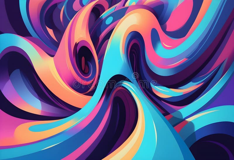 Dazzling, Amorphous 3D Structures in a Prismatic Color Scheme Stock ...