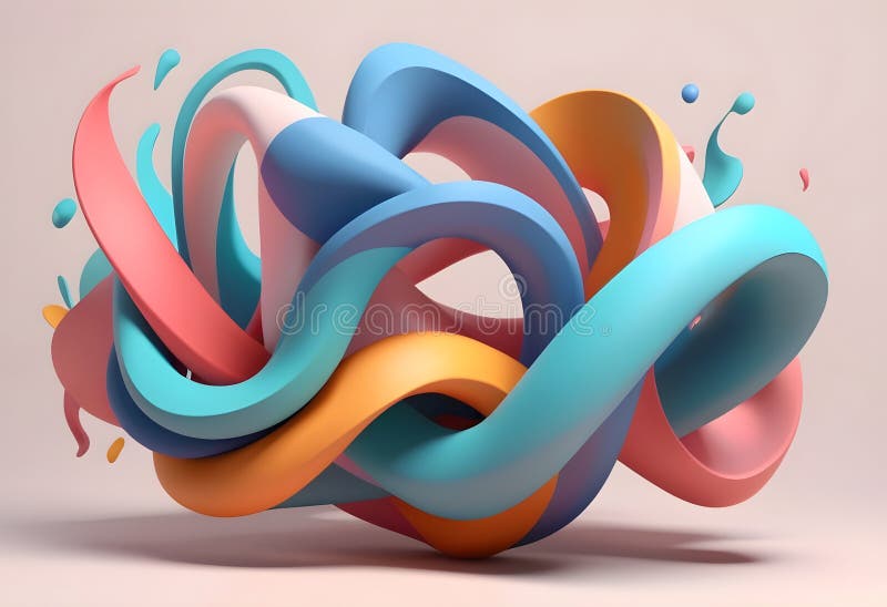 Dazzling, Amorphous 3D Structures in a Prismatic Color Scheme Stock ...