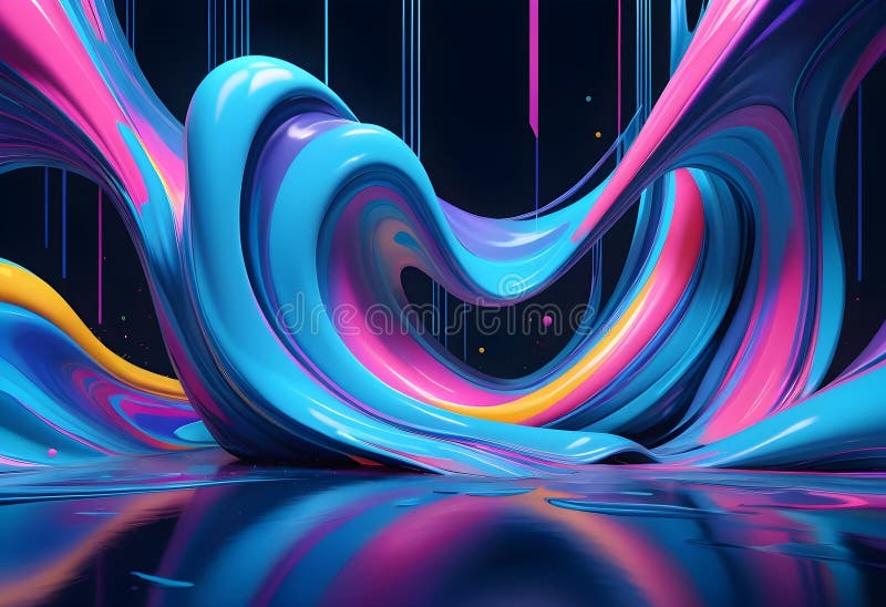 Dazzling, Amorphous 3D Structures in a Prismatic Color Scheme Stock ...