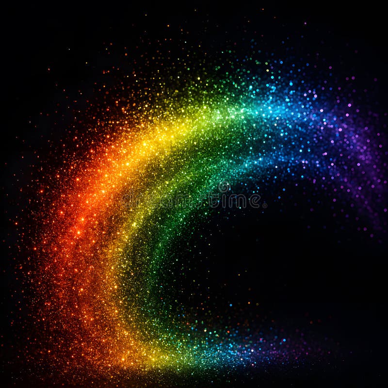 A Dazzling Arc of Rainbow-colored Glitter and Shimmering Particles ...