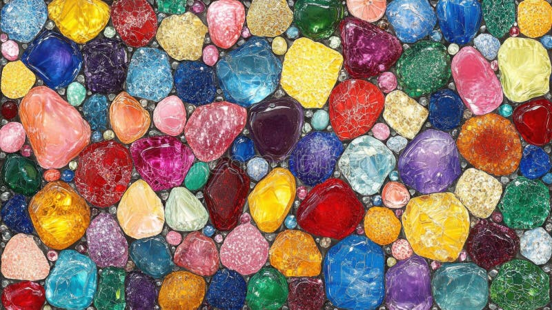 Vibrant Gemstone Mosaic stock illustration. Illustration of glass ...