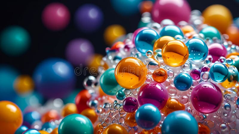 A Dazzling Array of Multi-coloured Spheres of Soap Bubbles with ...