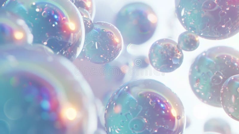 A Dazzling Array of Soap Bubbles with Holographic Surfaces, Floating ...