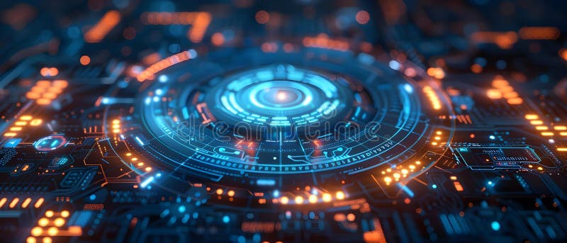 Dazzling Blue Tech Interface with Futuristic Vibes. Concept Technology ...