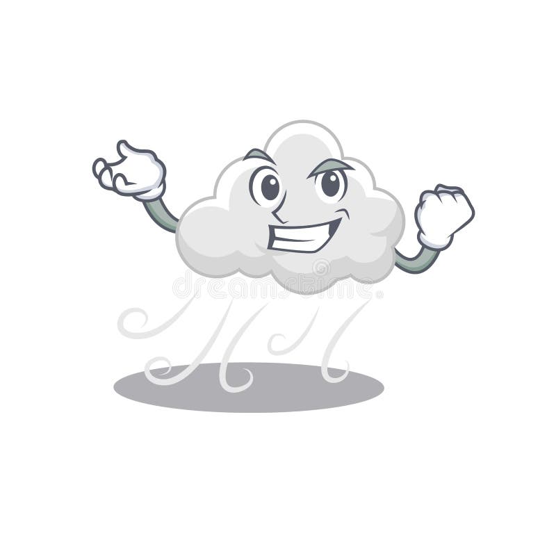 A Dazzling Cloudy Windy Mascot Design Concept with Happy Face Stock ...