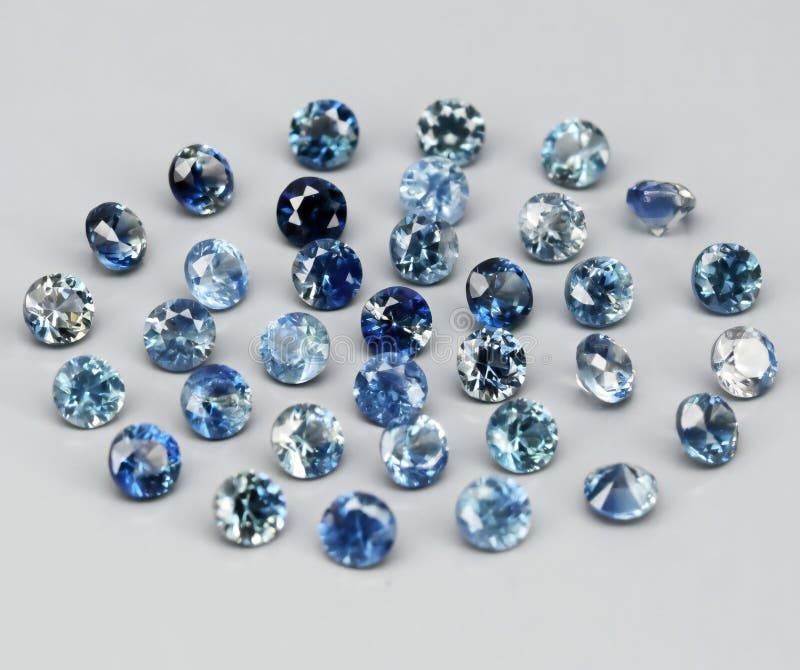 A Dazzling Collection of Sparkling Blue Gemstones Displayed Elegantly ...