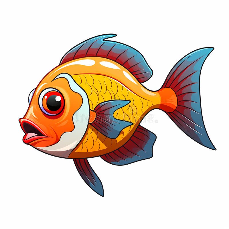 Dazzling Colors of a Betta Fish in a Tank Stock Illustration ...