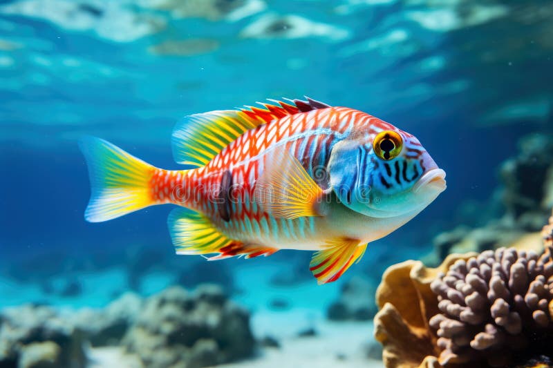 The Dazzling Colors of Tropical Fish in the Ocean. AI Generated Stock ...