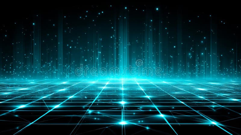 Dazzling Cosmic Scene, Glowing Lines and Stars on a Deep Blue ...