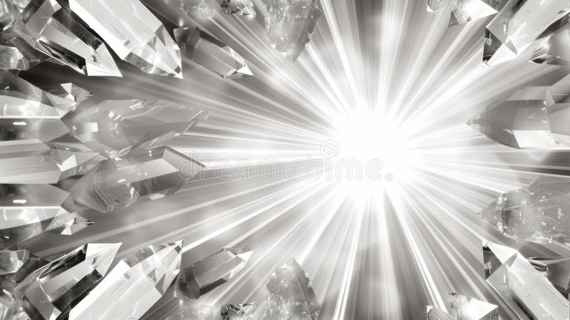 Dazzling Crystal Explosion with Brilliant Light Rays Stock Image ...