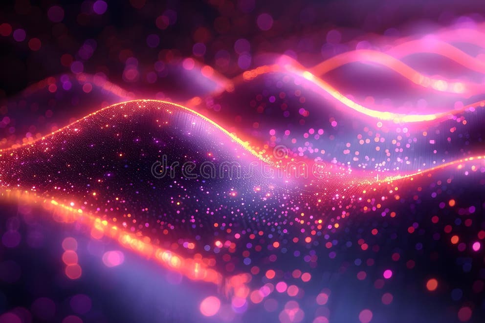 Dazzling Data Waves in Neon Hues. Concept Data Visualization, Neon ...