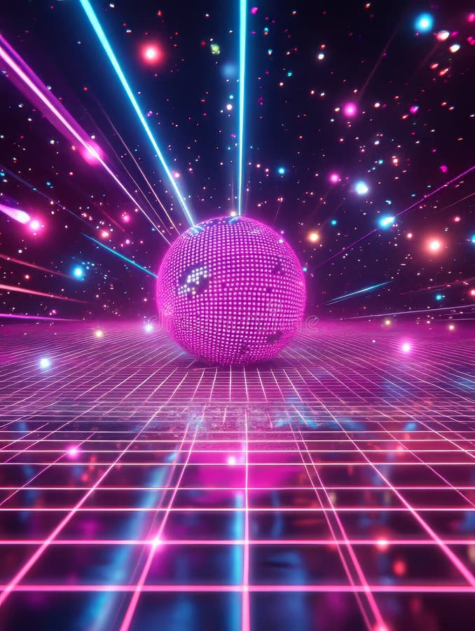 A Dazzling Disco Ball Hanging Down from the Ceiling of a Lively Dance ...