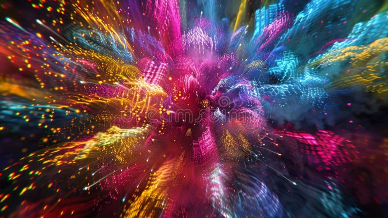 A Dazzling Display of Digital Fireworks Exploding in a Spectrum of ...