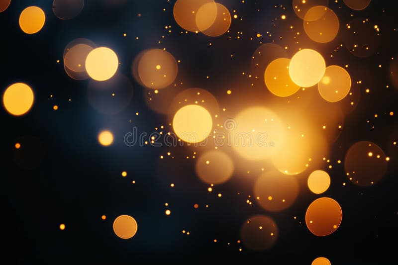 A Dazzling Display of Warm Golden Orbs Floating Against a Dark ...