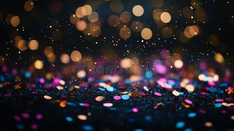 A Dazzling Explosion of Colorful Glitter Confetti Under Theatrical ...