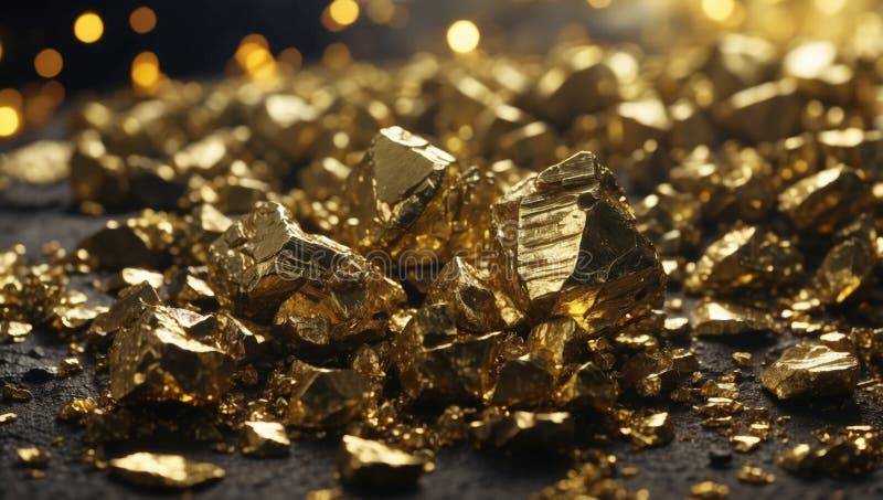 Dazzling Fools Gold a Radiant Display of Pyrites Allure. Stock Photo ...