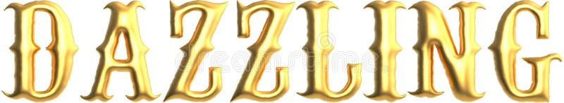 Dazzling Golden Text , 3d Rendering Stock Illustration - Illustration ...