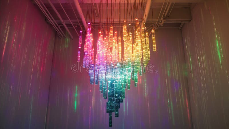 A Dazzling Light Installation with Cascading, Colorful LED Lights ...