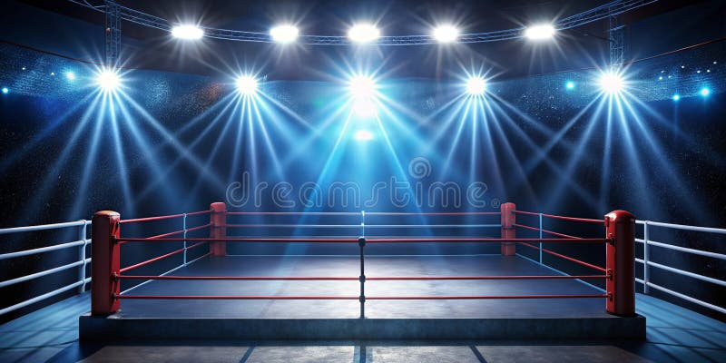 Dazzling Lights in the Boxing Ring Spotlight Spectacle AI-Generated ...